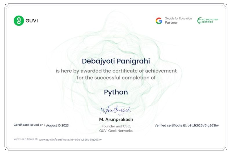 Debajyoti Panigrahi on LinkedIn: #python #certification #programmingjourney Debajyoti Panigrahi on LinkedIn: #python #certification #programmingjourney