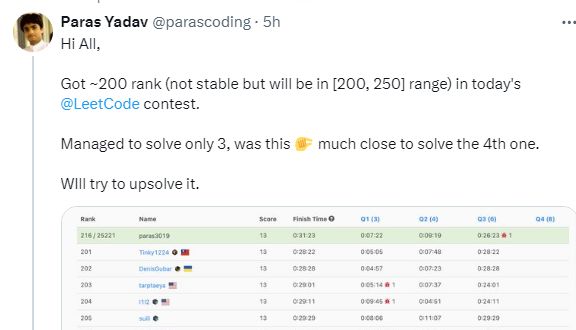 Avdhesh Singh Yadav on LinkedIn: #leetcode #coding #coder #contest # ... Avdhesh Singh Yadav on LinkedIn: #leetcode #coding #coder #contest # ...