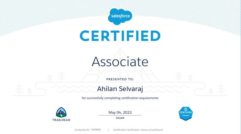 Ahilan Selvaraj on LinkedIn: #salesforcecertified Ahilan Selvaraj on LinkedIn: #salesforcecertified