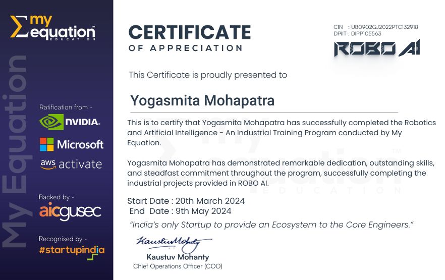 Yogasmita Mohapatra on LinkedIn: #robotics #ai #recognition # ... Yogasmita Mohapatra on LinkedIn: #robotics #ai #recognition # ...