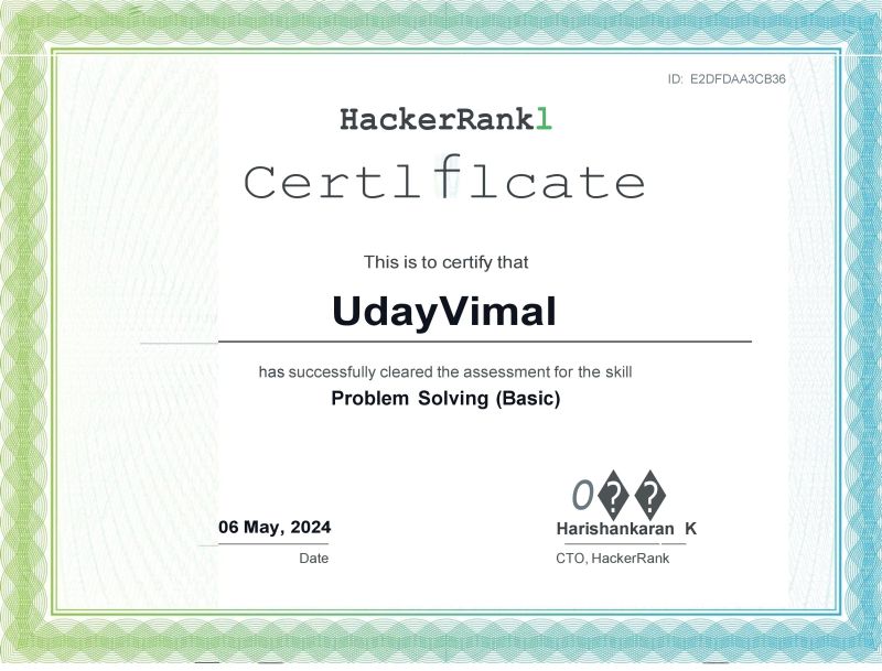 Uday Vimal on LinkedIn: #problemsolving #dsa #internships # ... Uday Vimal on LinkedIn: #problemsolving #dsa #internships # ...