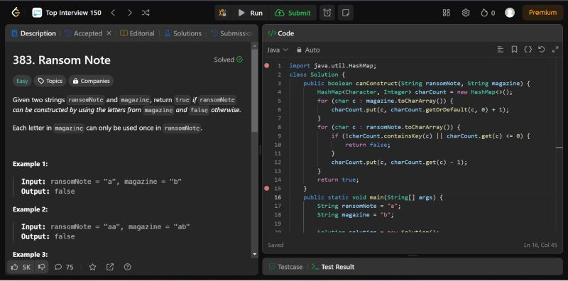 SAMEER DEVNATH on LinkedIn: #leetcode #problem383 #dsa #softwaredevelopment SAMEER DEVNATH on LinkedIn: #leetcode #problem383 #dsa #softwaredevelopment