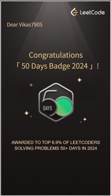 Vikas Pandey on LinkedIn: #leetcode #coding #achievement # ... Vikas Pandey on LinkedIn: #leetcode #coding #achievement # ...