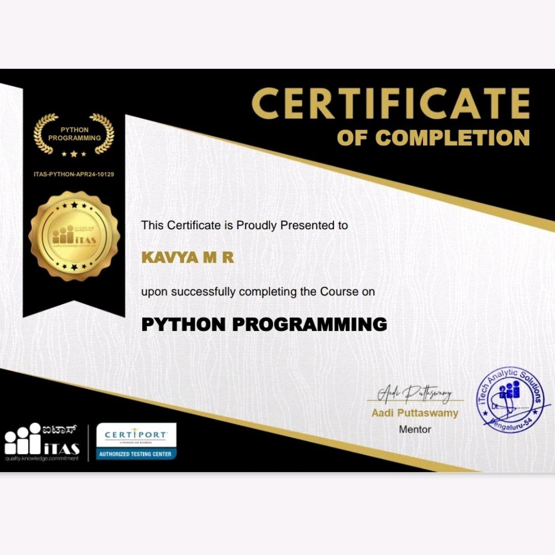 Kavya MR on LinkedIn: #dataanalytics #python #advancedexcel #sql # ... Kavya MR on LinkedIn: #dataanalytics #python #advancedexcel #sql # ...