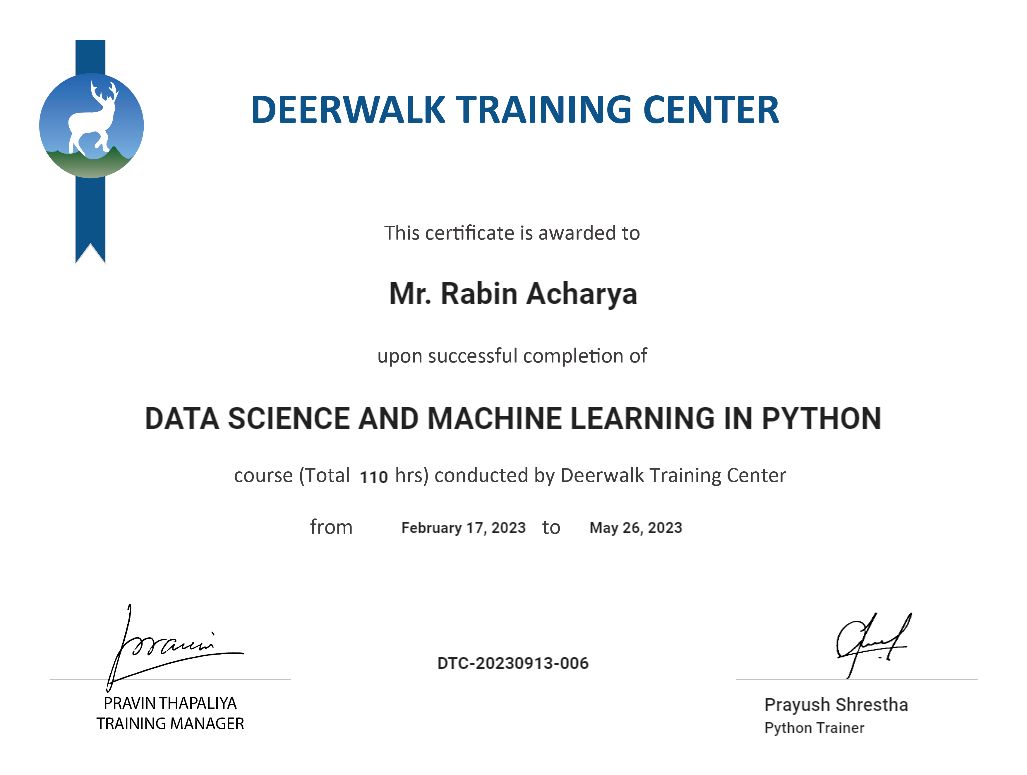 Rabin Acharya on LinkedIn: I’m happy to share that I’ve obtained a new ... Rabin Acharya on LinkedIn: I’m happy to share that I’ve obtained a new ...