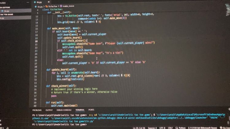 Arpit Panwar on LinkedIn: #python #programming #internship #tictactoe # ... Arpit Panwar on LinkedIn: #python #programming #internship #tictactoe # ...