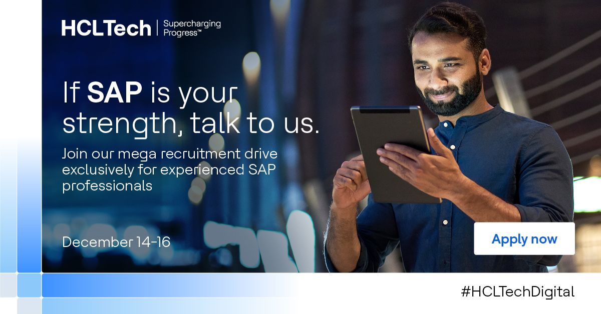 HCLTech - SAP Practice on LinkedIn: SAP Consultants | HCLTech HCLTech - SAP Practice on LinkedIn: SAP Consultants | HCLTech