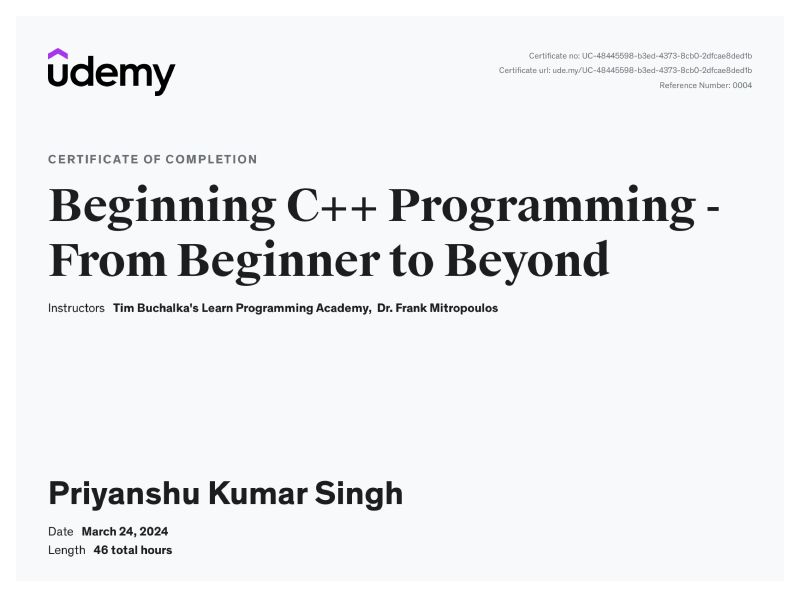 Priyanshu Kumar Singh on LinkedIn: #cplusplus #programming # ... Priyanshu Kumar Singh on LinkedIn: #cplusplus #programming # ...