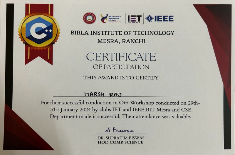 HARSH RAJ on LinkedIn: #cplusplus #ieee #iet #codingcommunity HARSH RAJ on LinkedIn: #cplusplus #ieee #iet #codingcommunity