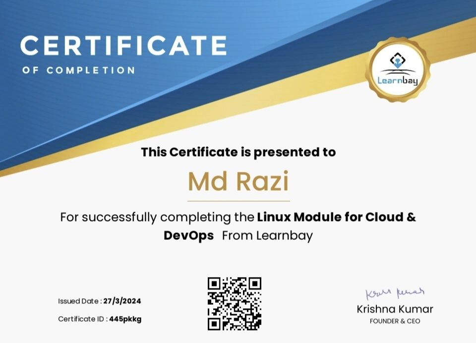 MD Razi Alam on LinkedIn: #devops #cloud #learnbay #zybisys MD Razi Alam on LinkedIn: #devops #cloud #learnbay #zybisys