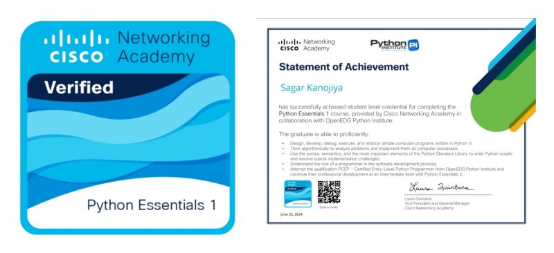 sagar kanojiya on LinkedIn: #pythonessentials #ciscoskillsforall # ... sagar kanojiya on LinkedIn: #pythonessentials #ciscoskillsforall # ...