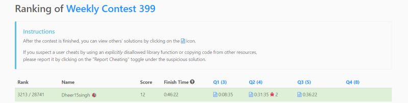 Dheer Singh on LinkedIn: #leetcode #weeklycontest #pogramming # ... Dheer Singh on LinkedIn: #leetcode #weeklycontest #pogramming # ...