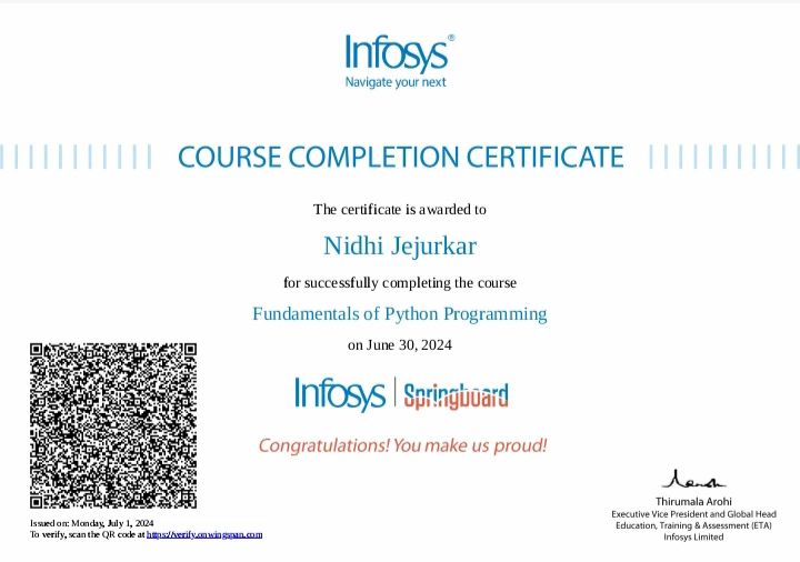 Nidhi Jejurkar on LinkedIn: #python #programming #learningandgrowing # ... Nidhi Jejurkar on LinkedIn: #python #programming #learningandgrowing # ...