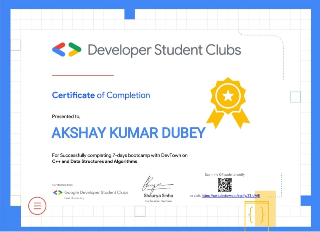 Akshay kumar Dubey on LinkedIn: #c #dsa #devtown #gdsc Akshay kumar Dubey on LinkedIn: #c #dsa #devtown #gdsc