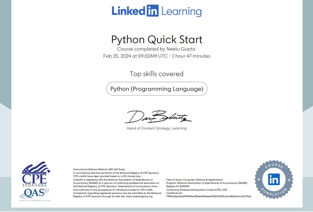 Neetu Gupta on LinkedIn: #pythonprogramming #python Neetu Gupta on LinkedIn: #pythonprogramming #python