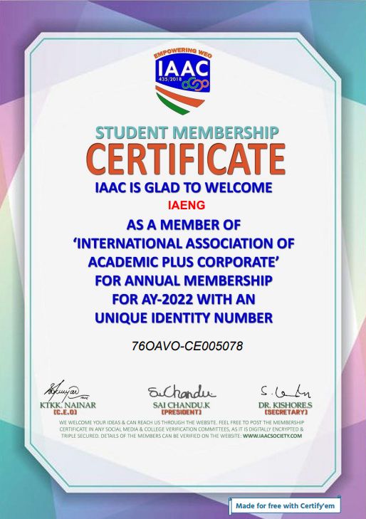 Swarnalatha Pendyala on LinkedIn: #iaac #iaeng #studentmember # ... Swarnalatha Pendyala on LinkedIn: #iaac #iaeng #studentmember # ...