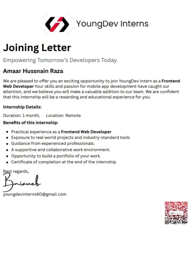 Amaar Raza on LinkedIn: YoungDev Intern Amaar Raza on LinkedIn: YoungDev Intern
