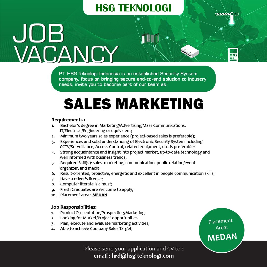 PT HSG Teknologi Indonesia on LinkedIn: #jobseekers #lokermedan # ... PT HSG Teknologi Indonesia on LinkedIn: #jobseekers #lokermedan # ...