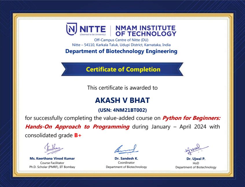 Akash V Bhat on LinkedIn: #pythonprogramming #learningjourney # ... Akash V Bhat on LinkedIn: #pythonprogramming #learningjourney # ...