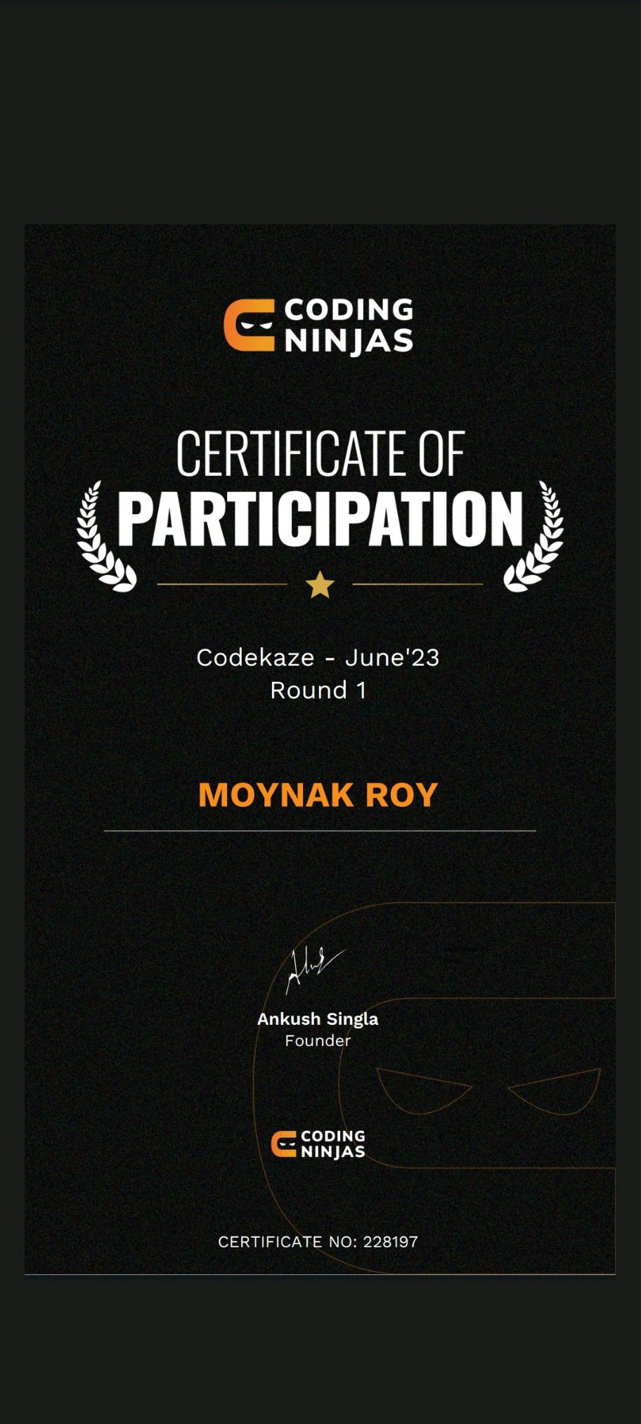 Moynak Roy on LinkedIn: I had participated in Coding Ninjas Codekaze ... Moynak Roy on LinkedIn: I had participated in Coding Ninjas Codekaze ...