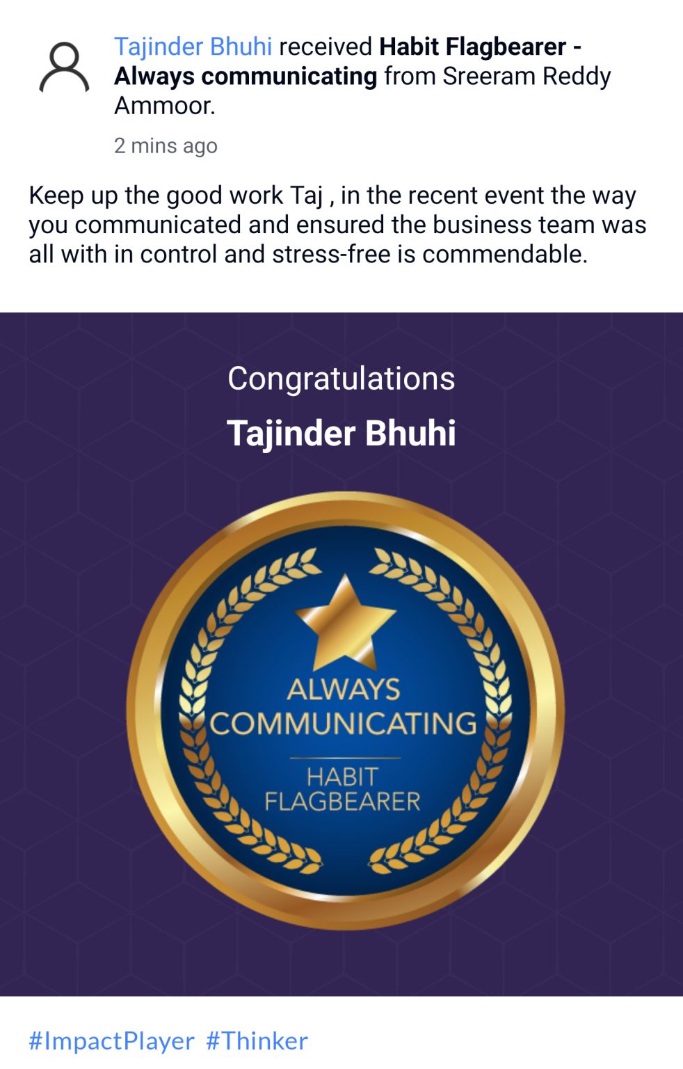 Tajinder Singh on LinkedIn: #appreciated Tajinder Singh on LinkedIn: #appreciated