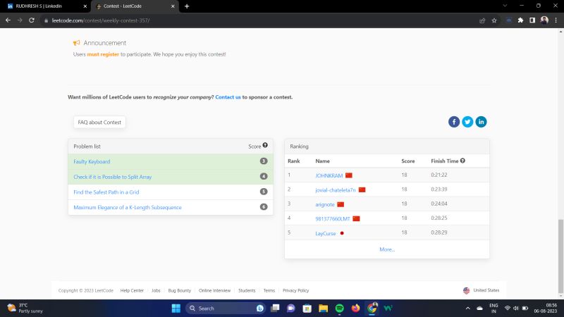 RUDHRESH S on LinkedIn: #leetcode #problemsolving #codingskills RUDHRESH S on LinkedIn: #leetcode #problemsolving #codingskills