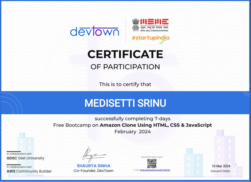 Srinu Medisetti on LinkedIn: #webdevelopment #bootcamp #continuouslearning Srinu Medisetti on LinkedIn: #webdevelopment #bootcamp #continuouslearning