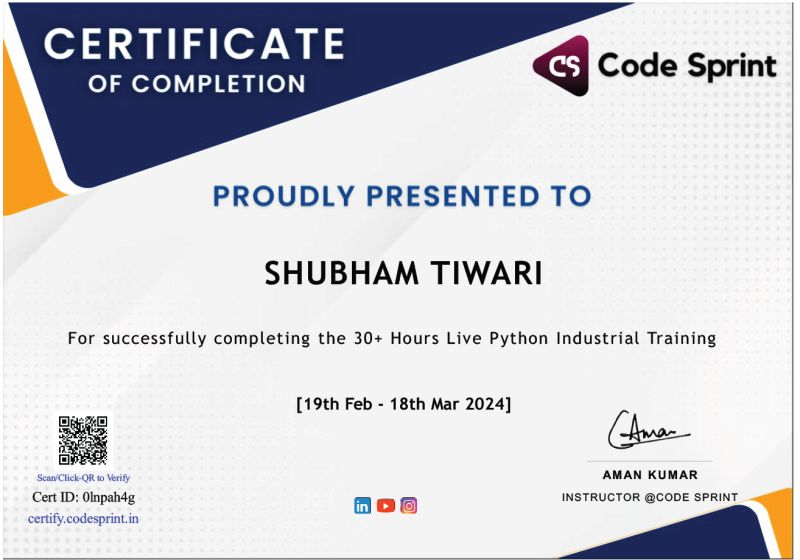 SHUBHAM TIWARI on LinkedIn: #python #engineering #cse SHUBHAM TIWARI on LinkedIn: #python #engineering #cse
