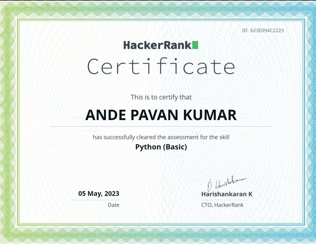 ANDE PAVAN KUMAR on LinkedIn: #python #hackerrank ANDE PAVAN KUMAR on LinkedIn: #python #hackerrank