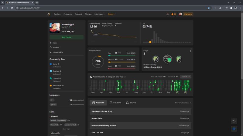 Manas Bajpai on LinkedIn: #leetcode #codingjourney #codingchallenge # ... Manas Bajpai on LinkedIn: #leetcode #codingjourney #codingchallenge # ...