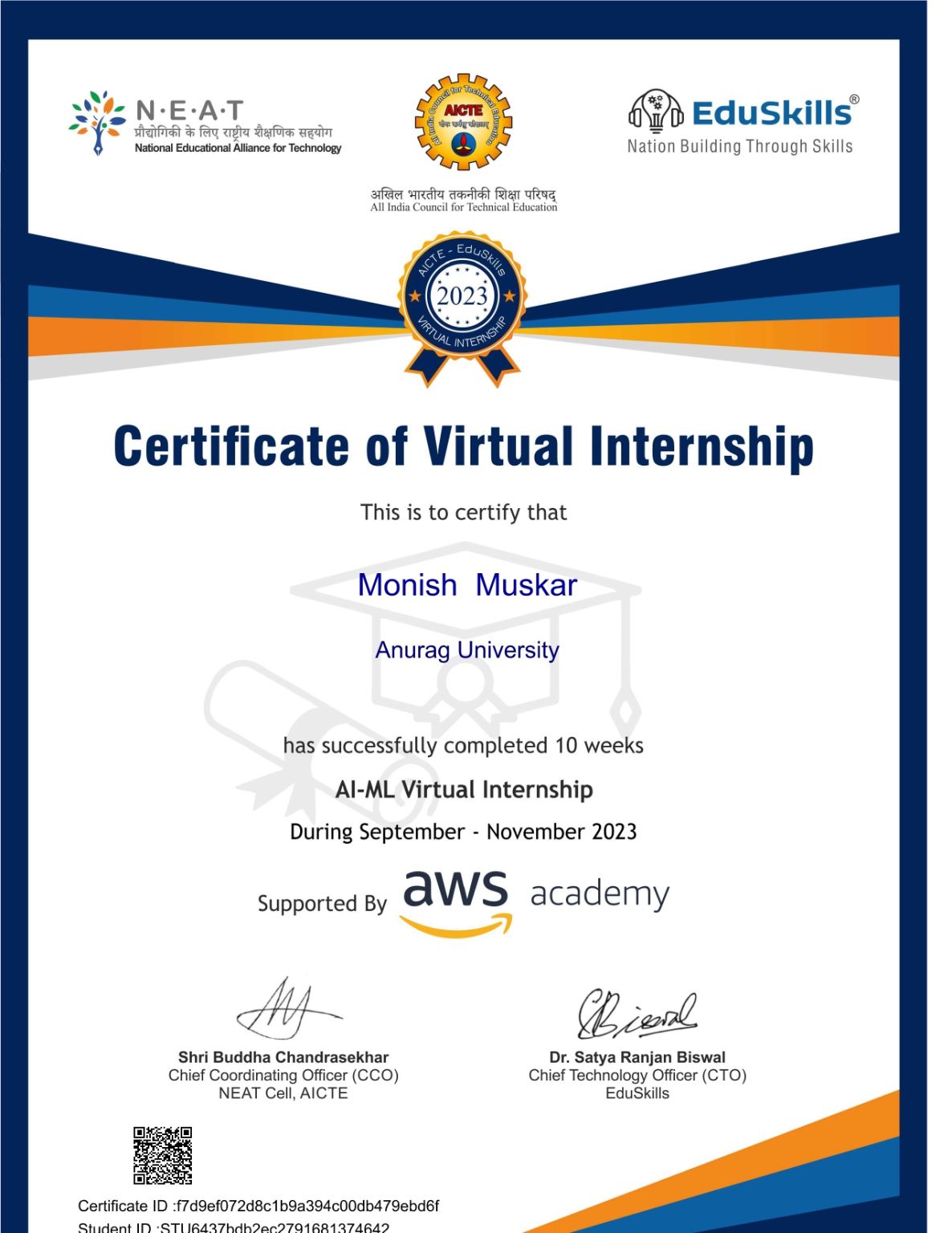 Monish Muskar on LinkedIn: #ai #machinelearning #aws #aicte # ... Monish Muskar on LinkedIn: #ai #machinelearning #aws #aicte # ...