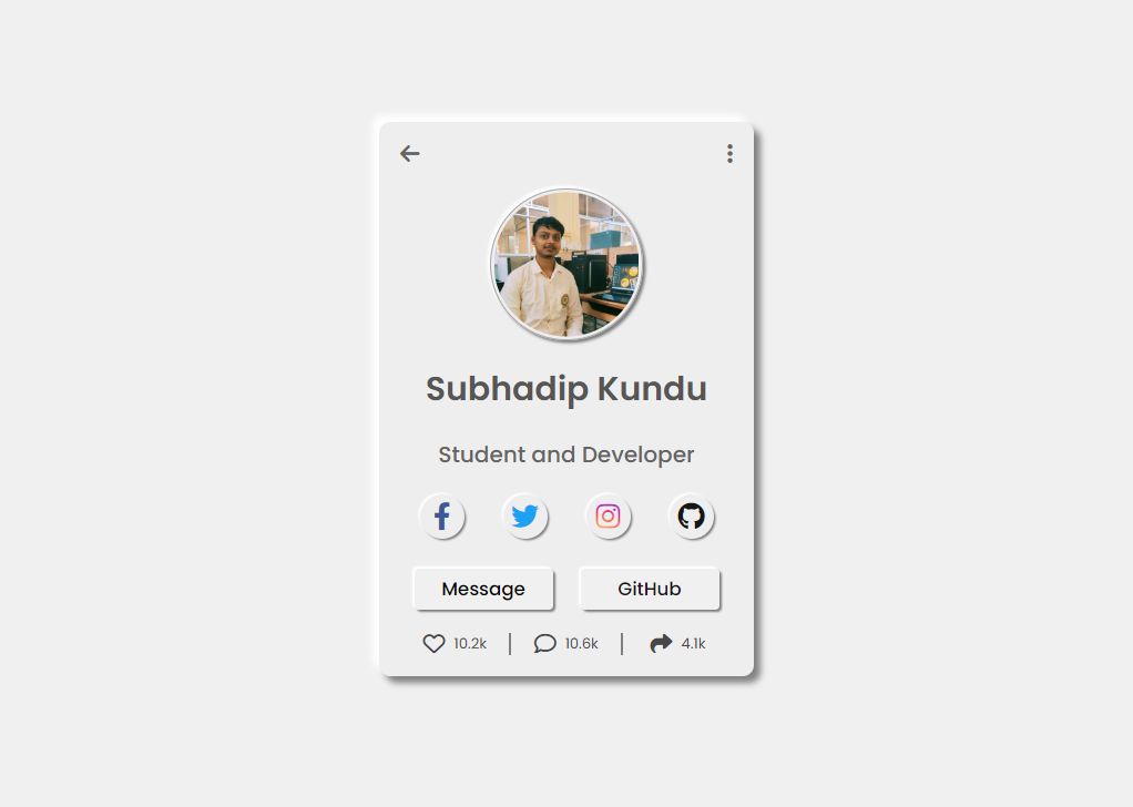 SUBHADIP KUNDU on LinkedIn: A small profile card using HTML and CSS ... SUBHADIP KUNDU on LinkedIn: A small profile card using HTML and CSS ...