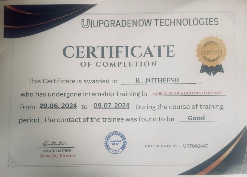 Nitheesh R on LinkedIn: I’m happy to share that i have successfully ... Nitheesh R on LinkedIn: I’m happy to share that i have successfully ...