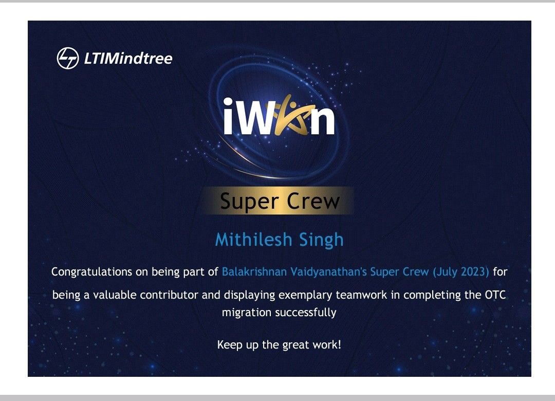 Mithilesh Singh on LinkedIn: #supercrew Mithilesh Singh on LinkedIn: #supercrew