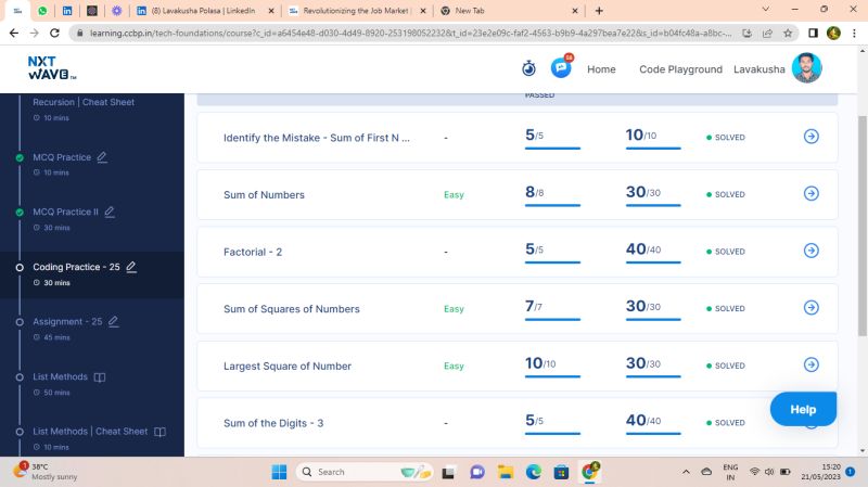 Lavakusha Polasa on LinkedIn: #nxtwave #50daysofcodechallenge #ccbp # ... Lavakusha Polasa on LinkedIn: #nxtwave #50daysofcodechallenge #ccbp # ...