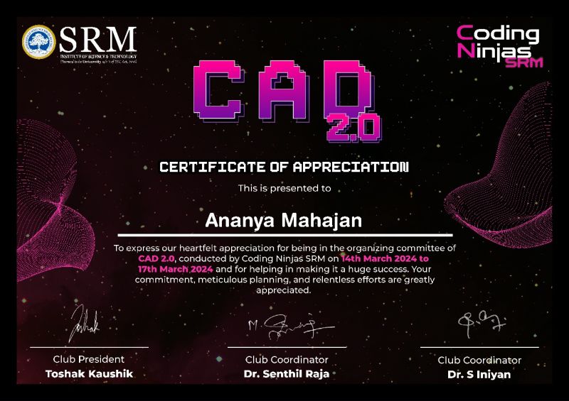 Ananya Mahajan on LinkedIn: #cad #codingninjas #hackathon Ananya Mahajan on LinkedIn: #cad #codingninjas #hackathon