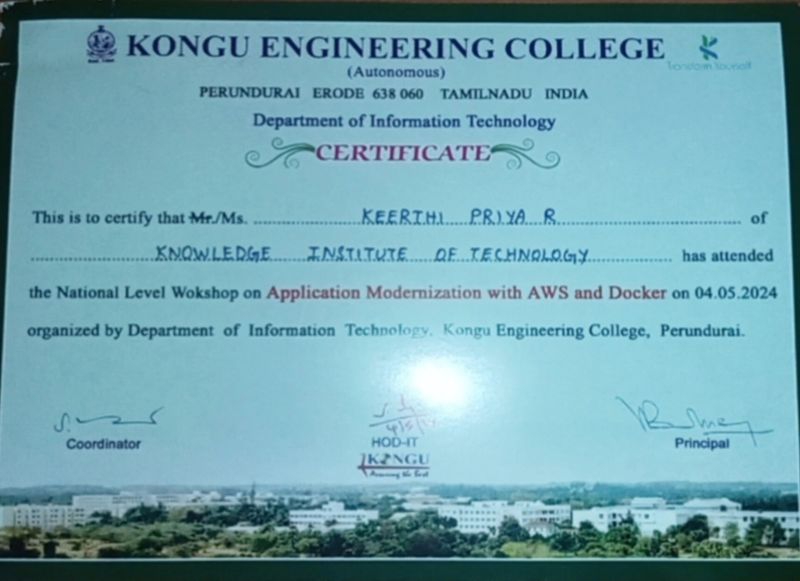 KEERTHI PRIYA R on LinkedIn: Hello people ! I'm delighted to share that ... KEERTHI PRIYA R on LinkedIn: Hello people ! I'm delighted to share that ...