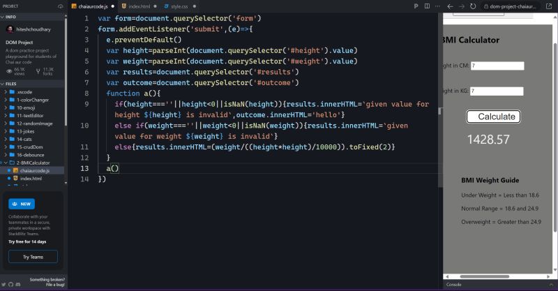 dibyendu bhattacharya on LinkedIn: Hitesh Choudhary JavaScript project ... dibyendu bhattacharya on LinkedIn: Hitesh Choudhary JavaScript project ...