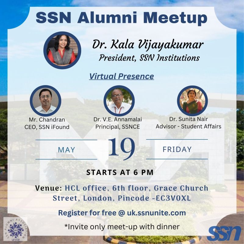 Nithya Rajagopalan on LinkedIn: SSN institutions along with the SSN ... Nithya Rajagopalan on LinkedIn: SSN institutions along with the SSN ...