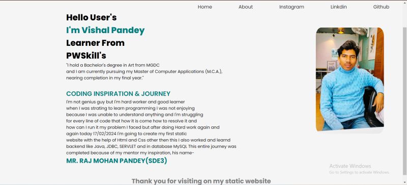 Vishal Pandey on LinkedIn: #codingjourney #frontenddev Vishal Pandey on LinkedIn: #codingjourney #frontenddev