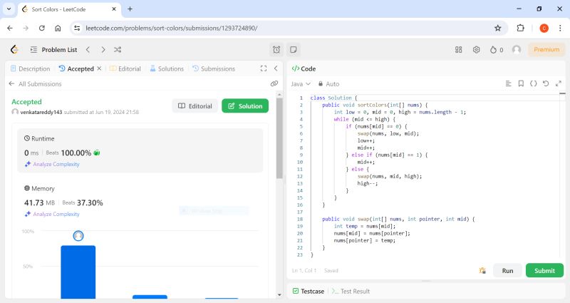 Challa Venkata Reddy on LinkedIn: Solved the Sort Colors problem on ... Challa Venkata Reddy on LinkedIn: Solved the Sort Colors problem on ...