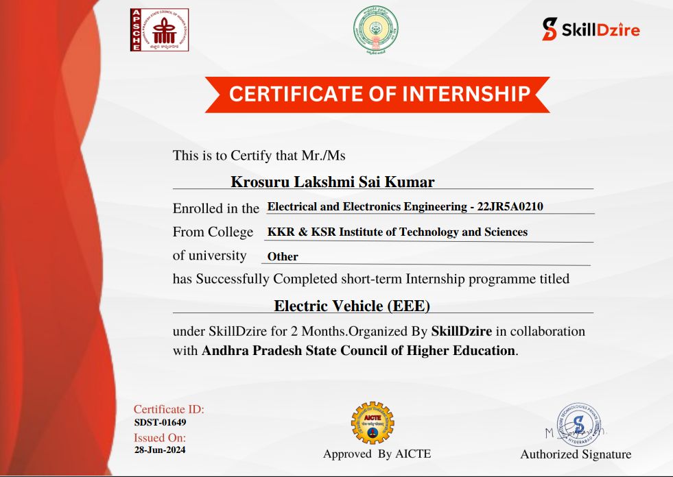 Krosuru Lakshmi Sai Kumar on LinkedIn: #internship #electricvehicles # ... Krosuru Lakshmi Sai Kumar on LinkedIn: #internship #electricvehicles # ...
