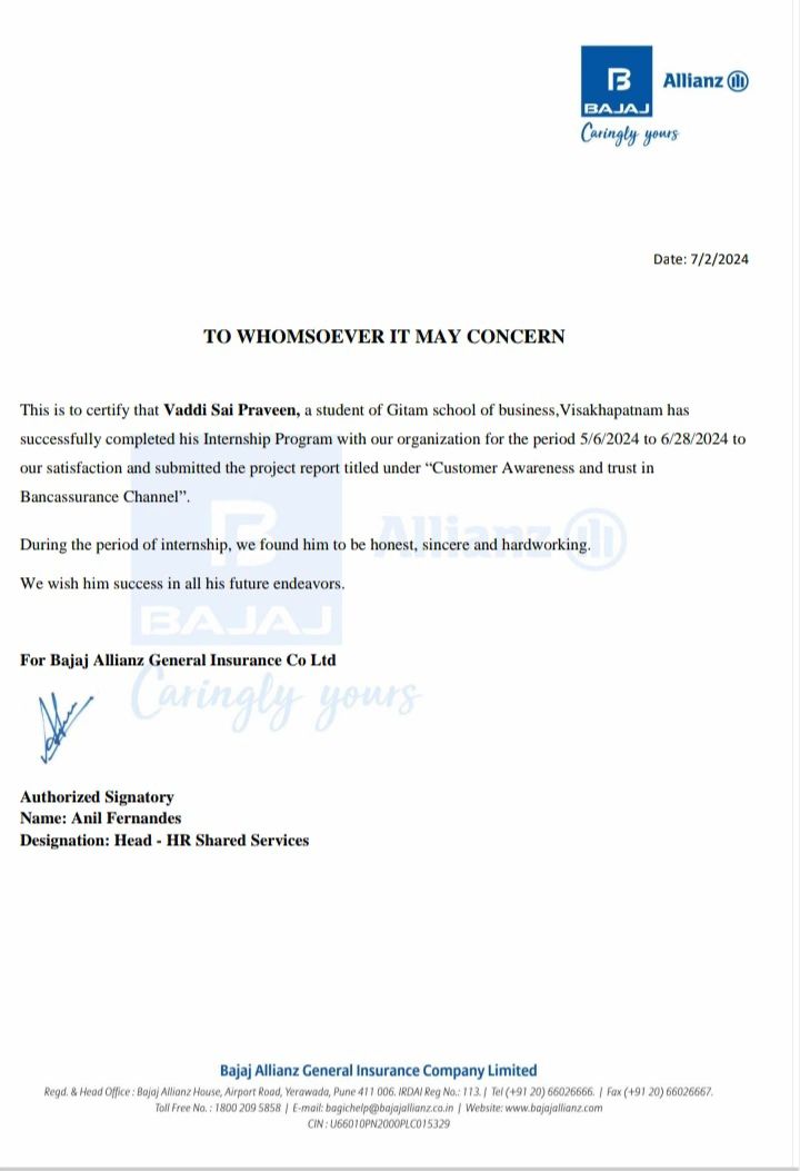 Vaddi Sai Praveen on LinkedIn: I got my internship completion ... Vaddi Sai Praveen on LinkedIn: I got my internship completion ...