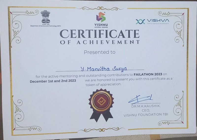 Manvitha Surya Yedlapalli on LinkedIn: #failathon #innovation # ... Manvitha Surya Yedlapalli on LinkedIn: #failathon #innovation # ...