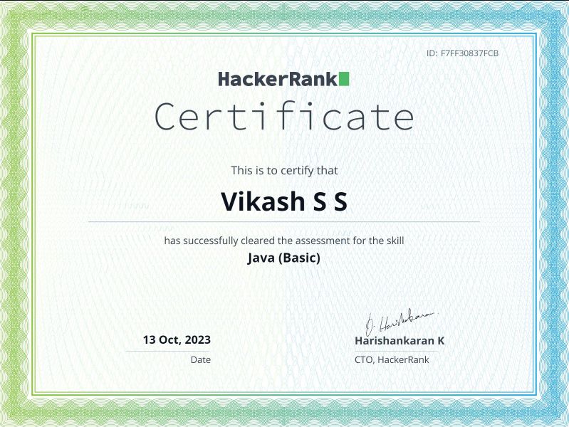 Vikash S S on LinkedIn: #java #hackerrank Vikash S S on LinkedIn: #java #hackerrank