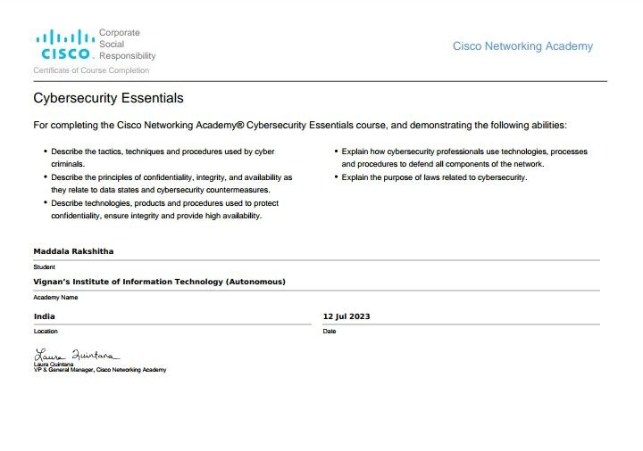 Rakshitha Maddala on LinkedIn: #cisco #cybersecurity #cyber Rakshitha Maddala on LinkedIn: #cisco #cybersecurity #cyber