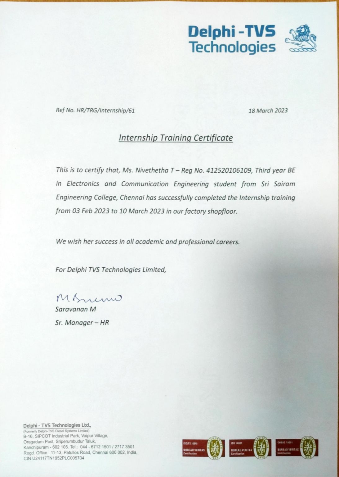 NIVETHETHA T on LinkedIn: #training #internship #experience # ... NIVETHETHA T on LinkedIn: #training #internship #experience # ...