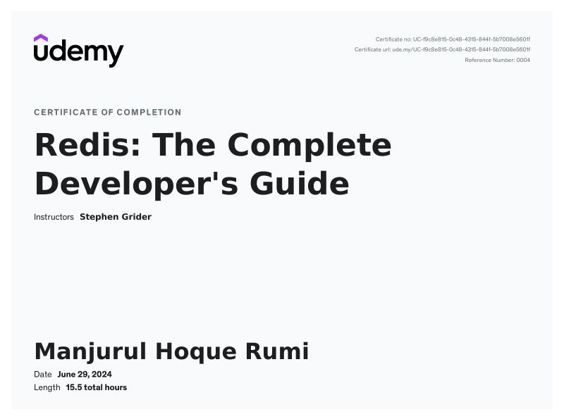 Manjurul Hoque Rumi on LinkedIn: #redis #udemy Manjurul Hoque Rumi on LinkedIn: #redis #udemy