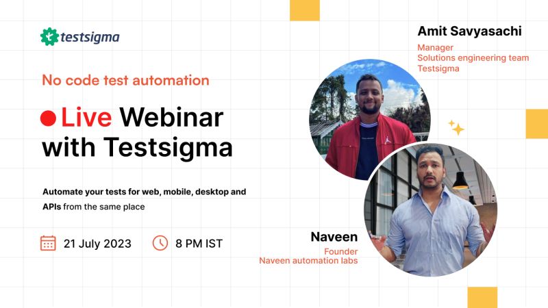 Naveen Khunteta on LinkedIn: #webinar #testautomation #nocode # ... Naveen Khunteta on LinkedIn: #webinar #testautomation #nocode # ...