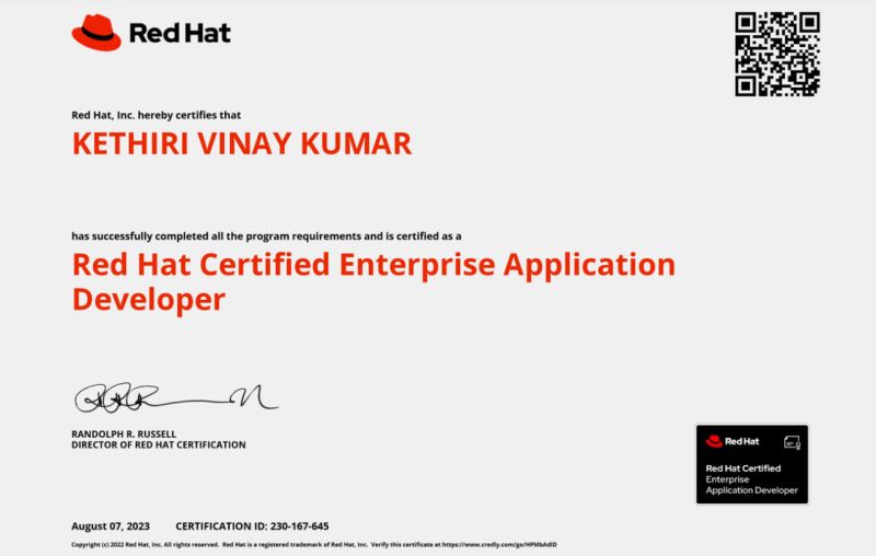 Kethiri Vinay on LinkedIn: I’m happy to share that I’ve obtained a new ... Kethiri Vinay on LinkedIn: I’m happy to share that I’ve obtained a new ...